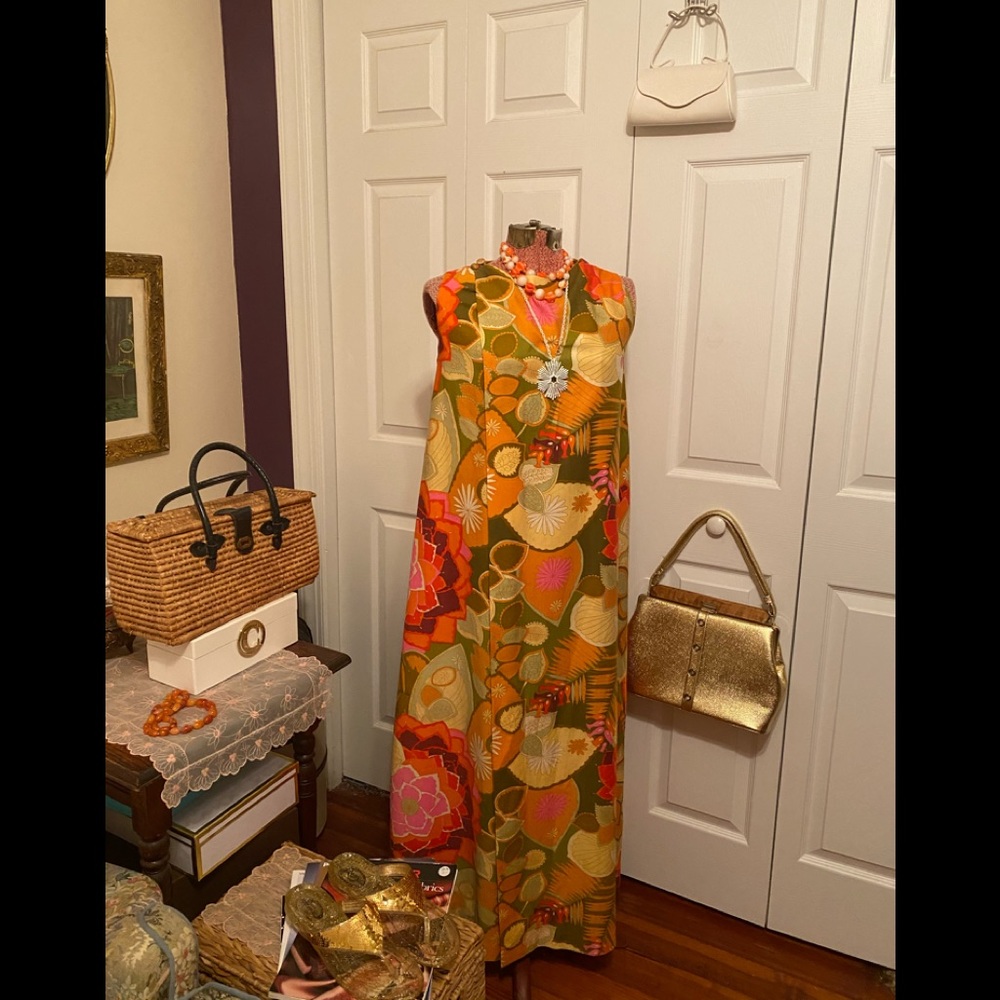 Vintage 1960s/70s Franklin Simon Maxi Wrap Dress - Gem